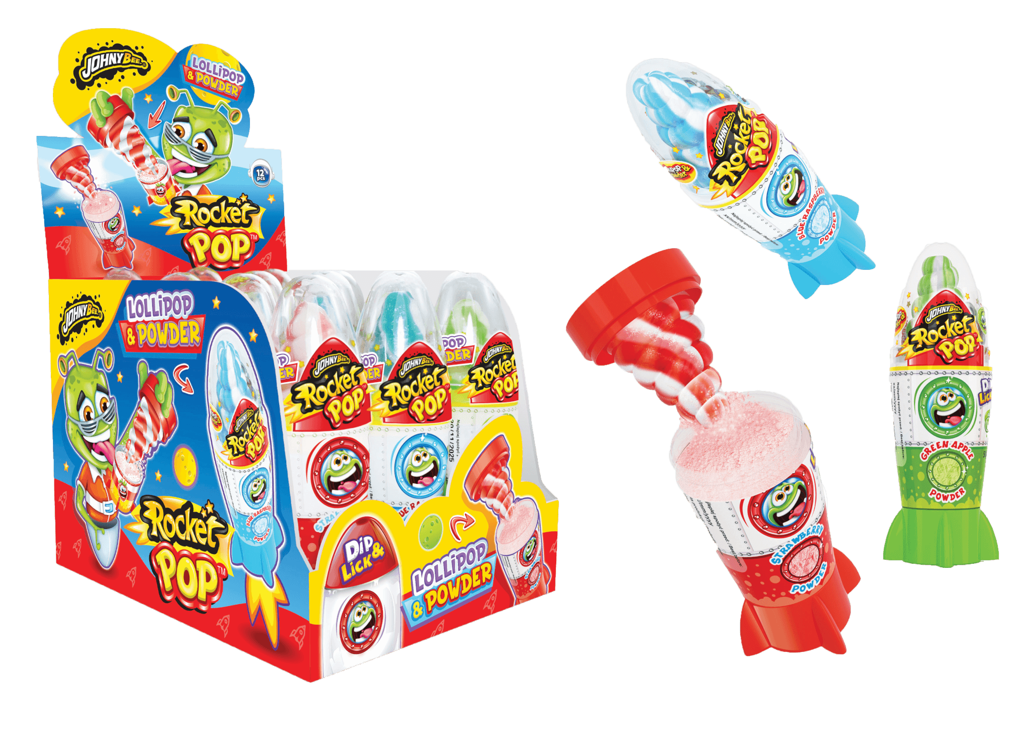 Colis de 12 ROCKED POP DISPLAYS JOHNY BEE Mc And Co